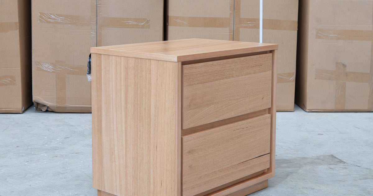 Nova Two Drawer Australian Messmate Hardwood Bedside– Warehouse ...
