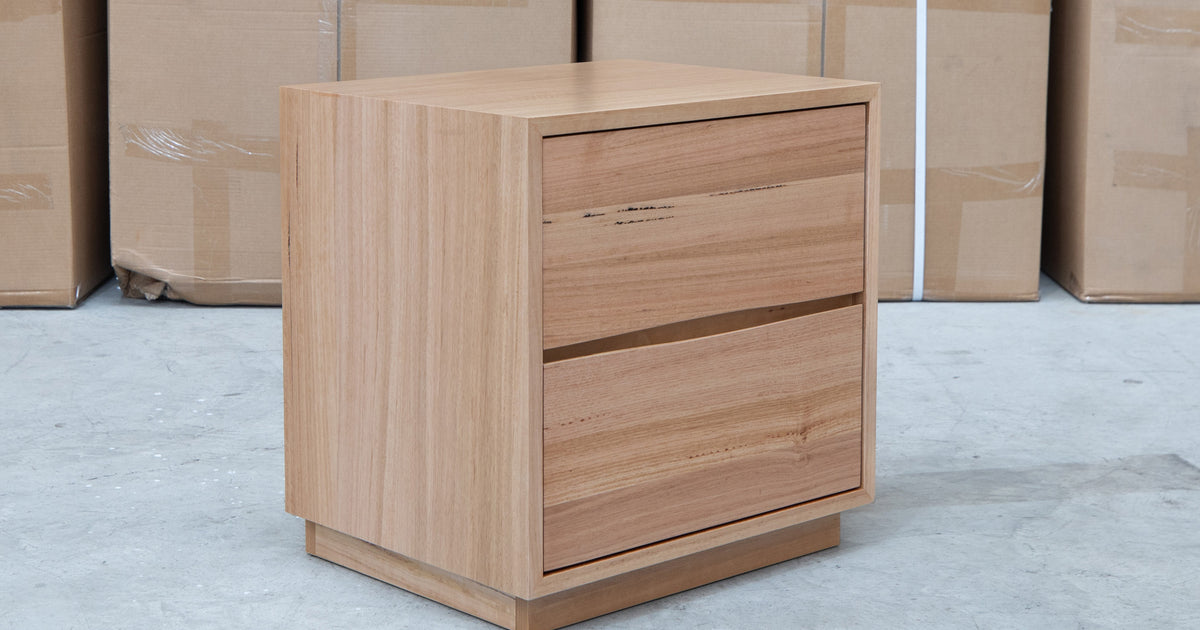 Lana Two Drawer Australian Messmate Hardwood Bedside– Warehouse ...