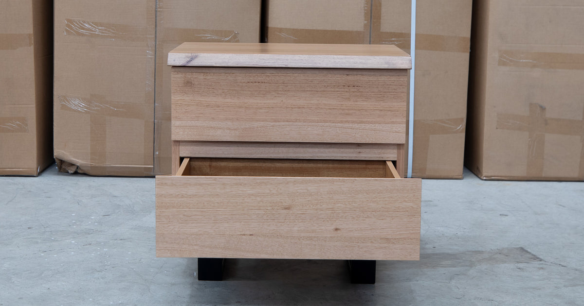 Byron Two Drawer Australian Messmate Hardwood Bedside– Warehouse ...