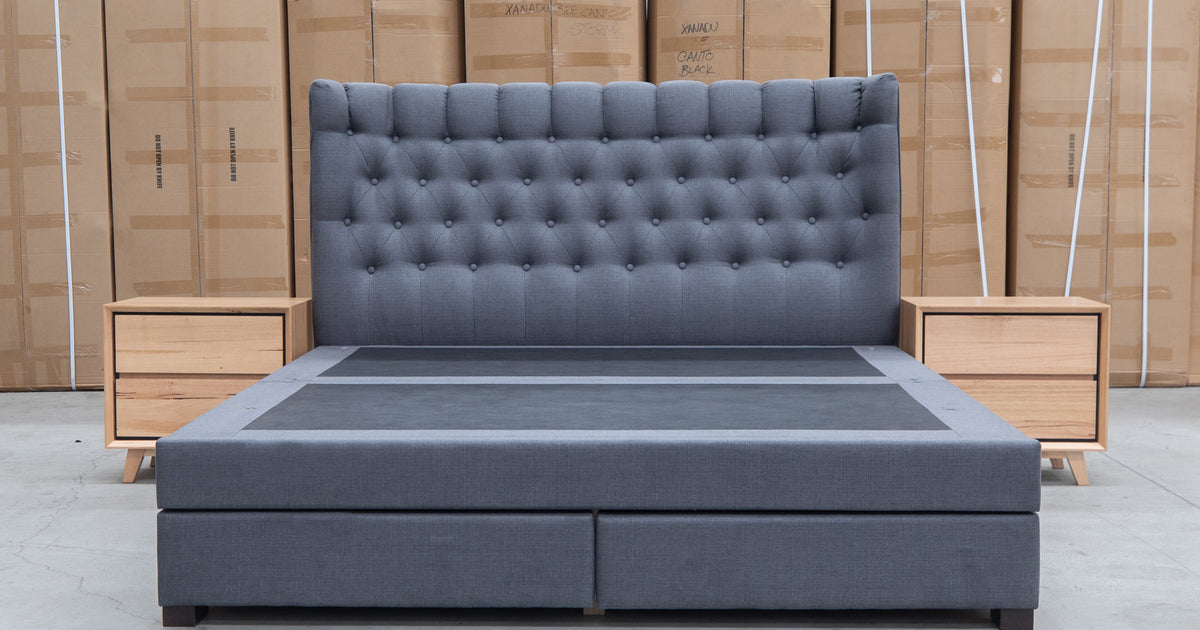 Blake King Upholstered Gas Lift Storage Bed - Charcoal | Warehouse ...