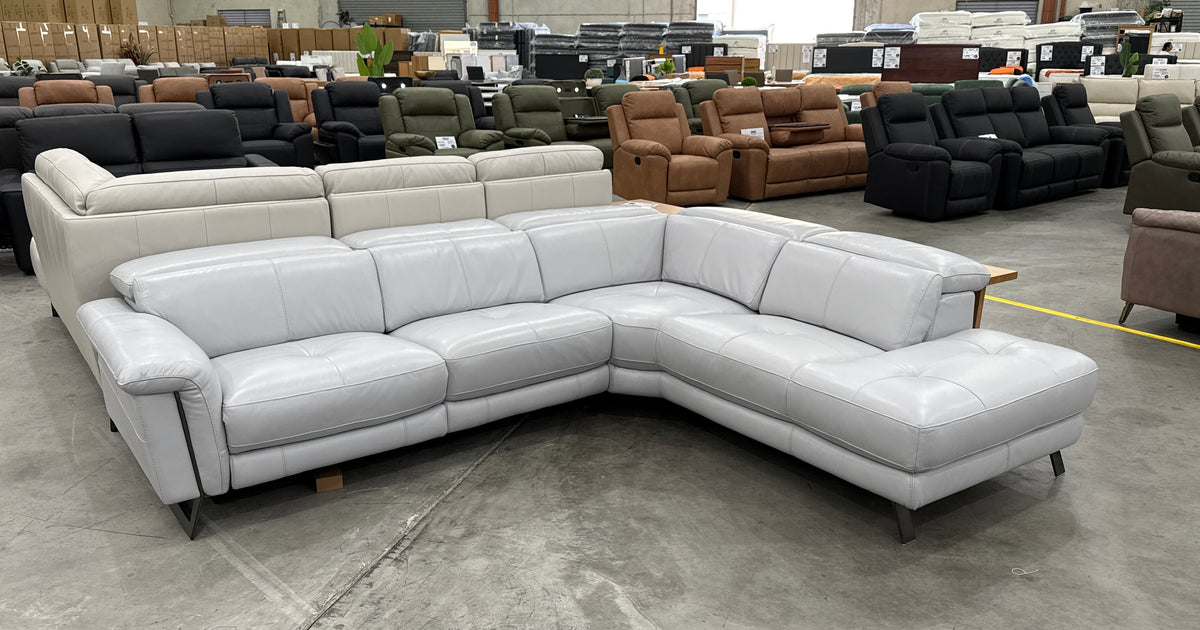RS-B0369-PR RHF Chaise Suite with Electric Recliner - Light Grey ...