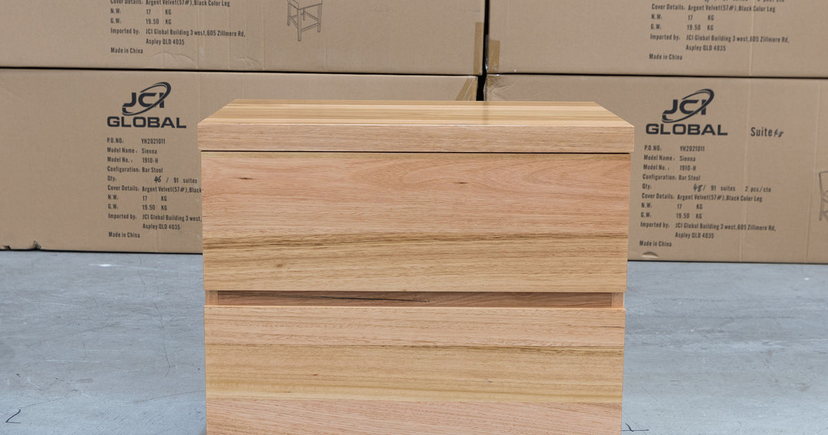 Denver Messmate Hardwood 2 Drawer Bedside Table– Warehouse Furniture ...
